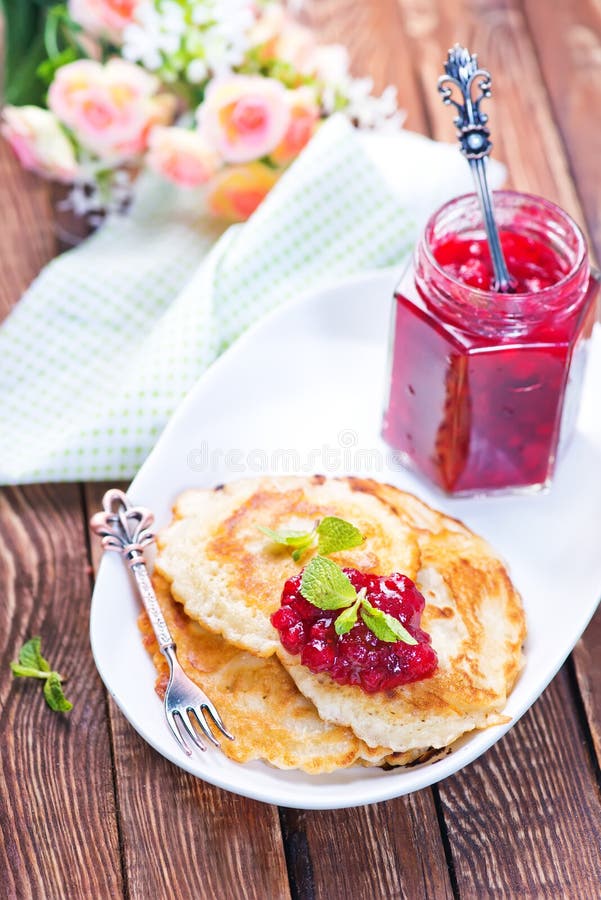 Pancakes on plate stock photo. Image of desert, meal - 70601234