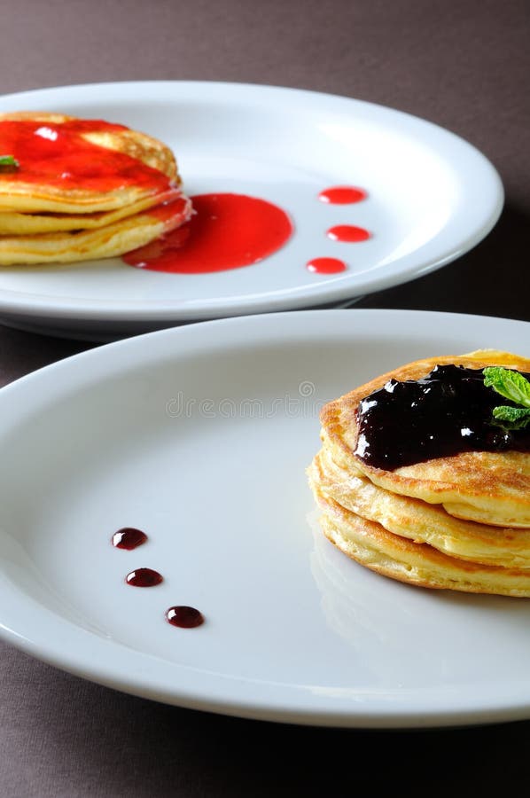 Pancakes on plate stock photo. Image of menus, mint, white - 68313818
