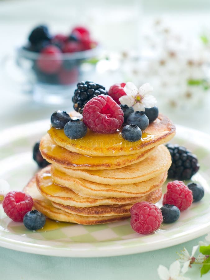 Pancakes for breakfast stock image. Image of snack, saucer - 15601635