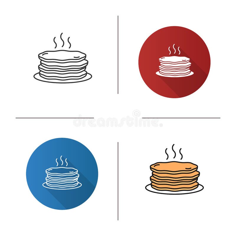 Pancakes stack icon stock vector. Illustration of drawing - 197449345