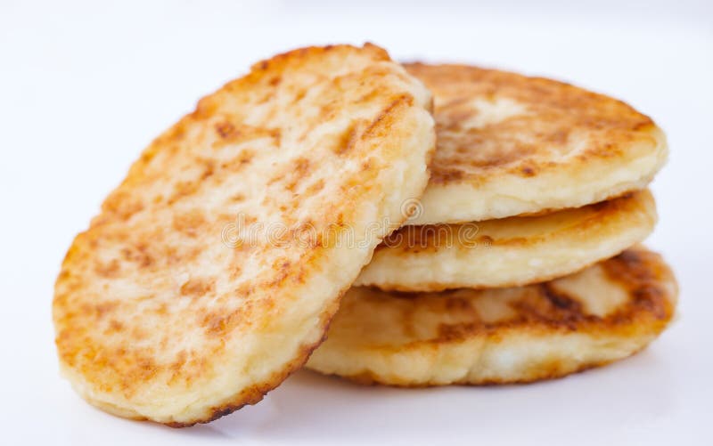 Pancakes Stacked, Flour Sweet Confectionery, Side View, Selective Focus ...