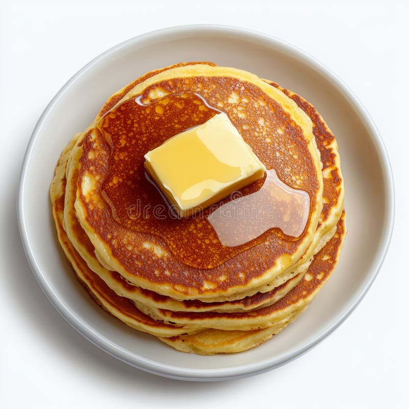 Pancakes Topped with Syrup and Butter, Isolated on a Transparent ...