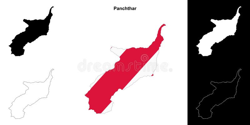Panchthar outline map stock vector. Illustration of geography - 371576677