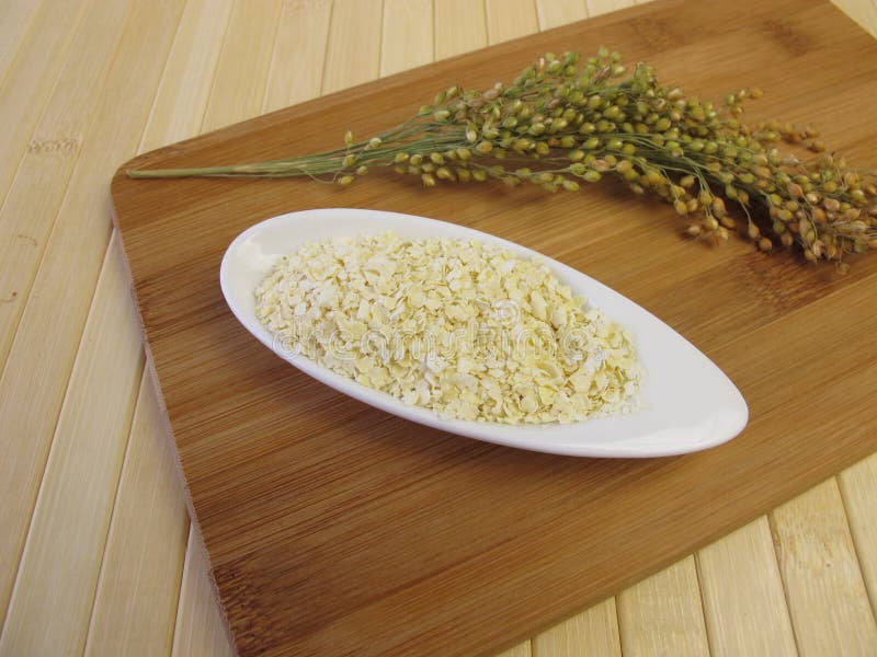 Panicle Millet, Millet Grains and Rolled Millet Stock Image - Image of ...