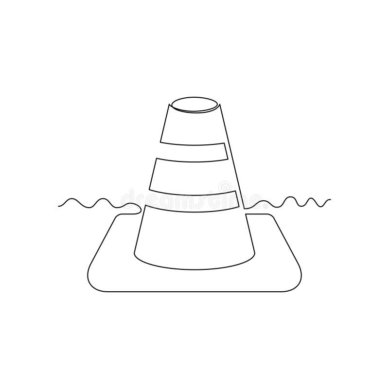 Continuous Traffic Cone Line Drawing Stock Illustrations – 7 Continuous ...