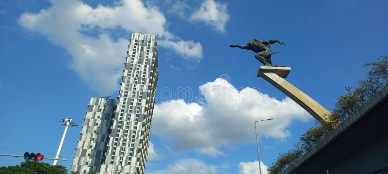 Pancoran statue stock image. Image of pancoran, landmark - 261854711