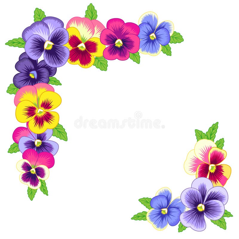 Flower Border Corner Pansies Stock Illustrations – 21 Flower Border ...