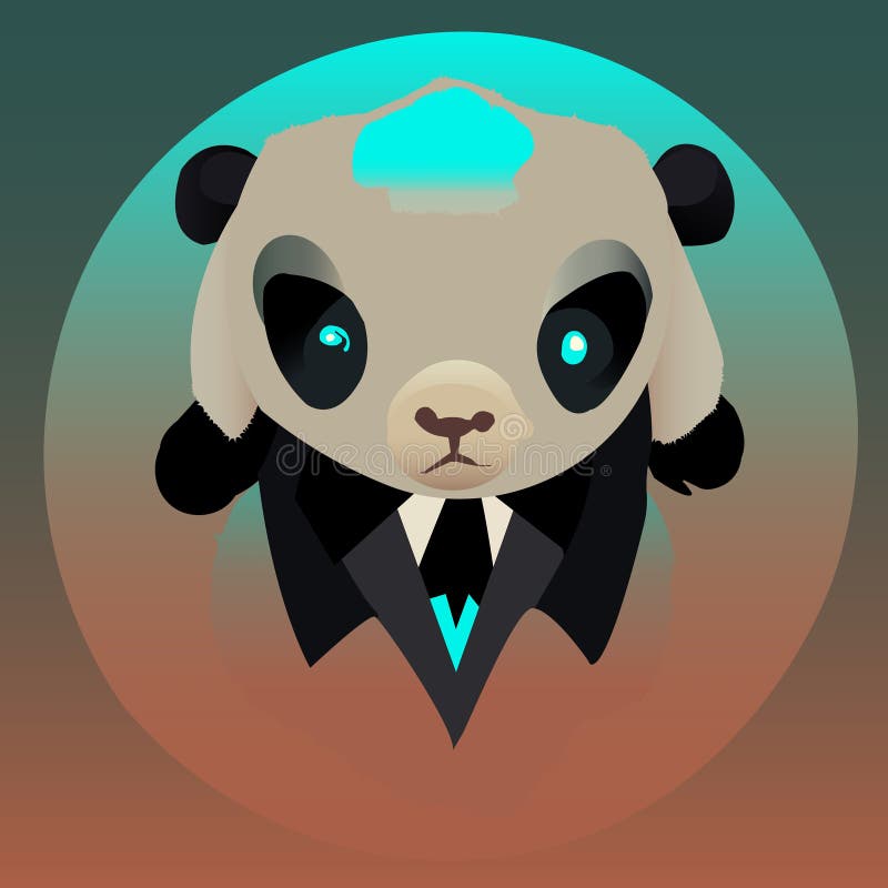 Colorful Panda Wear a Suit and Tie Stock Illustration - Illustration of ...
