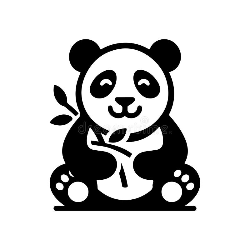 Panda Animal Silhouette" is a Simple and Charming Design Featuring the ...