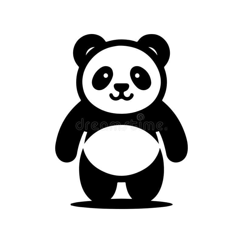 Panda Animal Silhouette" is a Simple and Charming Design Featuring the ...