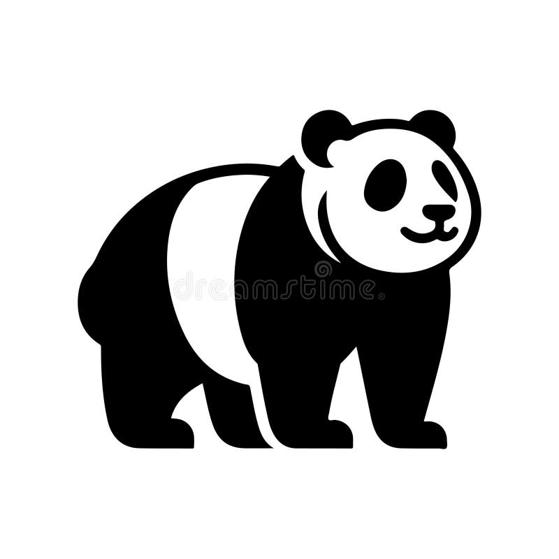 Panda Animal Silhouette" is a Simple and Charming Design Featuring the ...