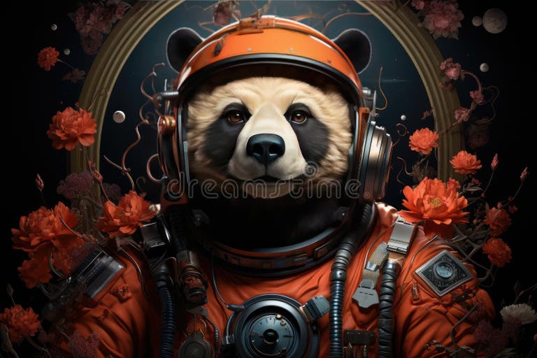 Panda Astronaut in Outer Space. Generative AI Stock Photo - Image of ...
