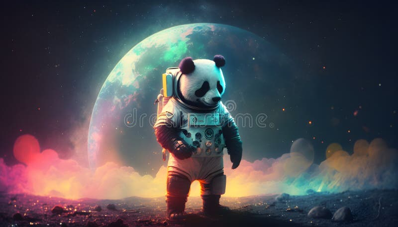 Panda Astronaut stock illustration. Illustration of universe - 301699613
