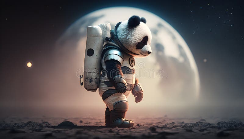 Panda Astronaut stock illustration. Illustration of galaxy - 301699615