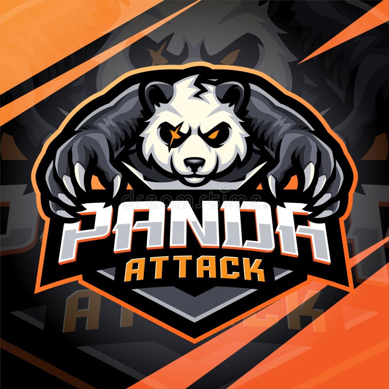 Panda Attack Esport Mascot Logo Design Stock Vector - Illustration of ...