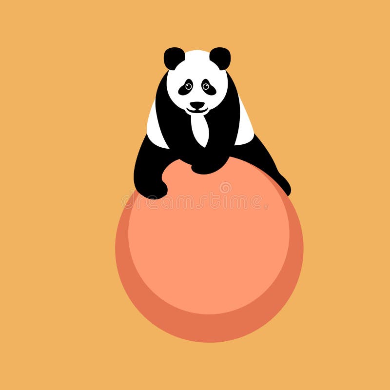 Panda on Ball Vector Illustration Stock Vector - Illustration of style ...