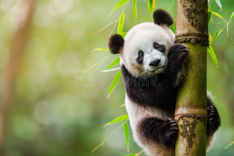 Panda in bamboo forest stock image. Image of china, environment - 311335065