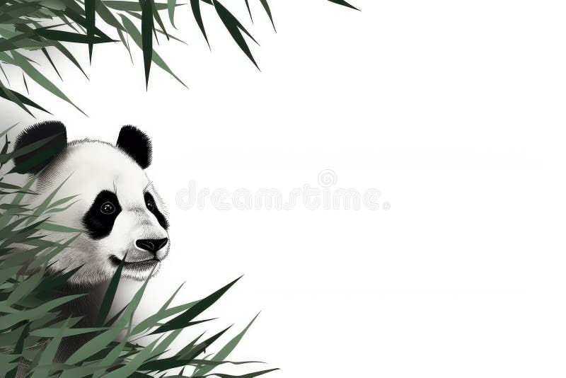 Panda Bamboo for Greetings Background Stock Photo - Image of protection ...