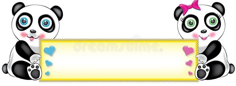 Panda banner stock illustration. Illustration of isolated - 10081467