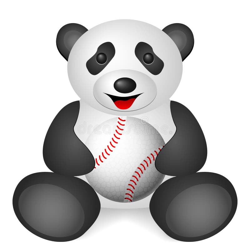 The Panda in the Baseball Cap Stands and Holds a Letter with a Heart in ...