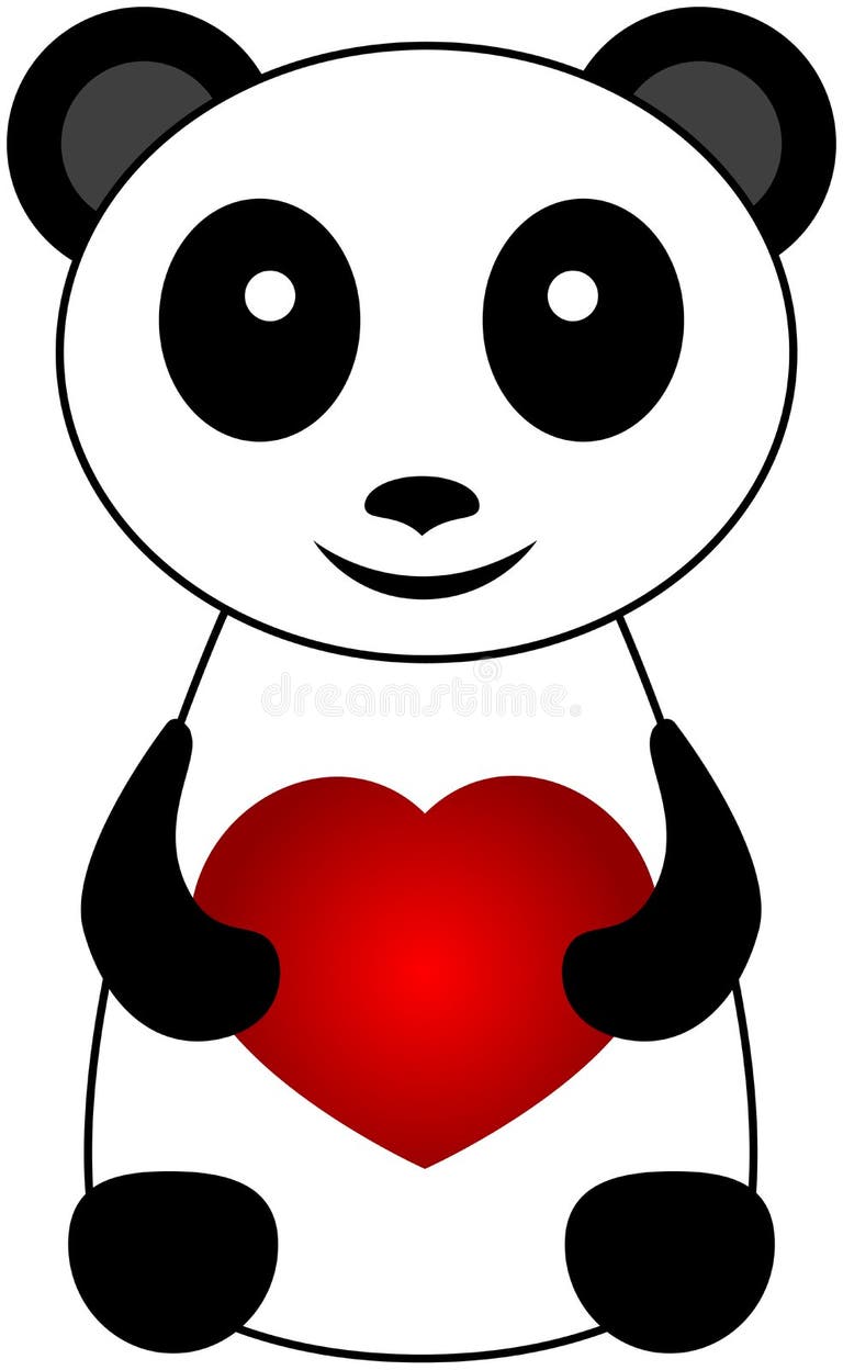 Panda Bear Heart Stock Illustrations – 5,370 Panda Bear Heart Stock ...