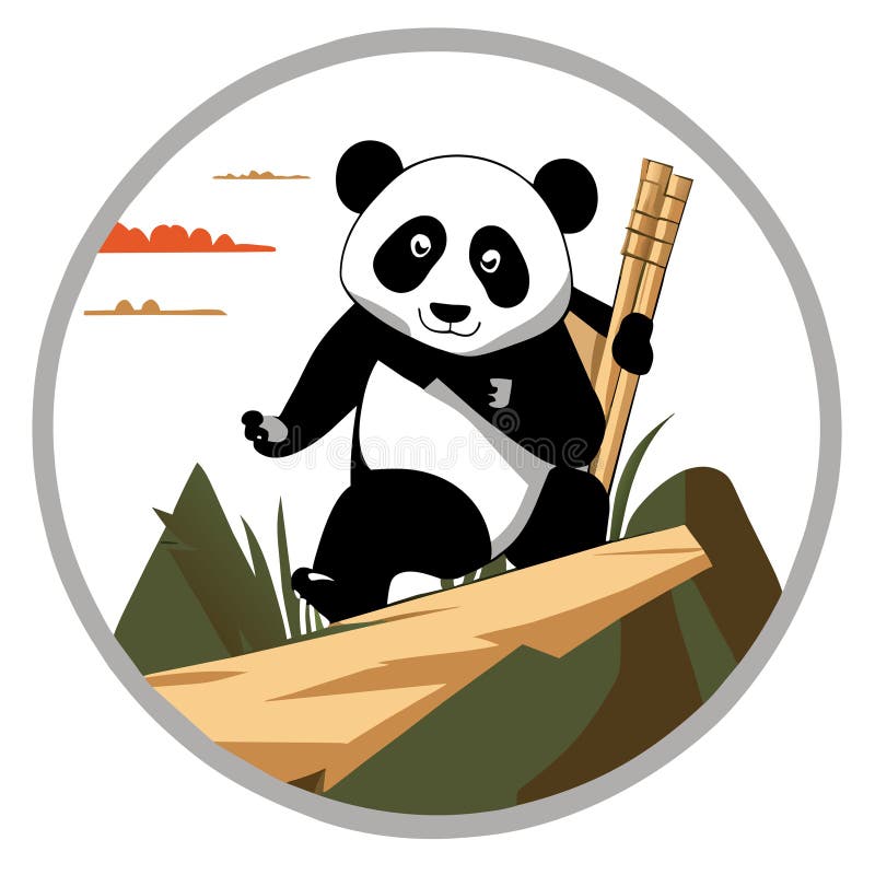 Bamboo Raft Traditional Water Transportation in Villages Illustration ...