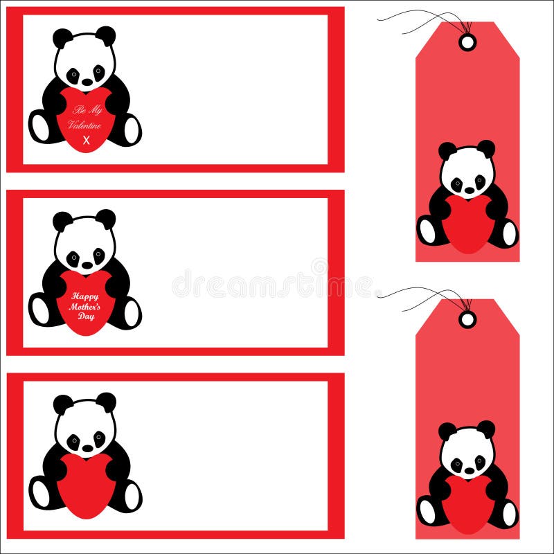 Panda Bear Banners And Labels Picture. Image: 13930825
