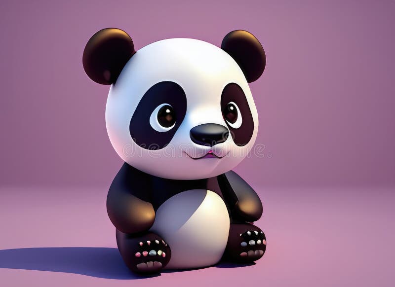 Panda Bear Cartoon Character Funny Animal AI Generated Stock ...
