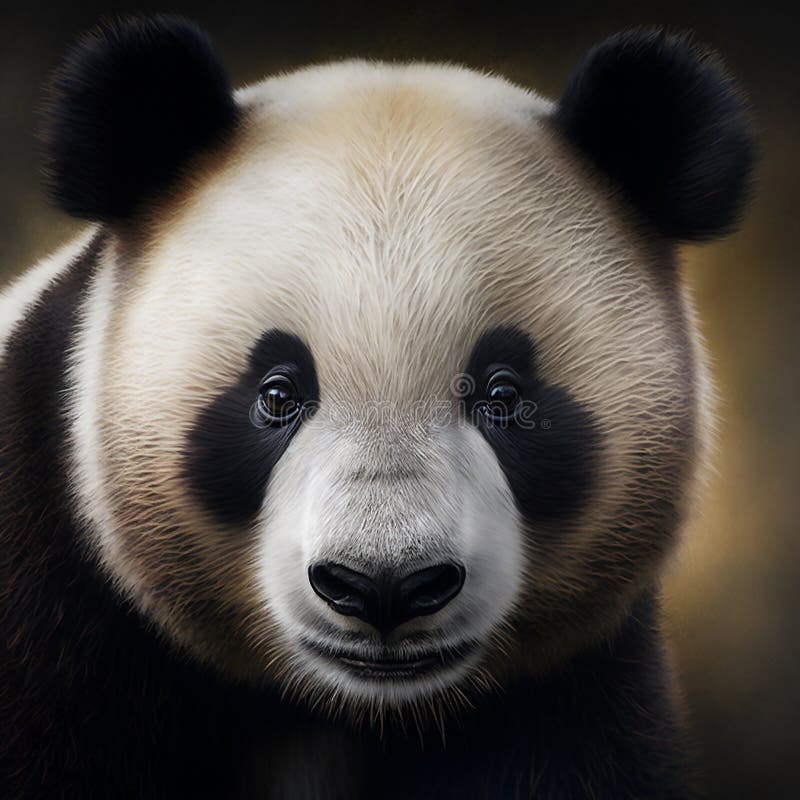 Panda Bear Close Up Portrait Stock Illustration - Illustration of cute ...