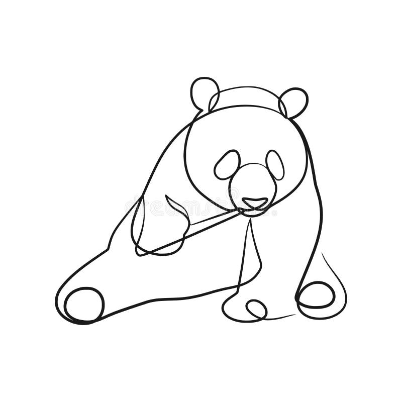 Panda Bear Continuous Line Art Drawing Stock Illustration ...