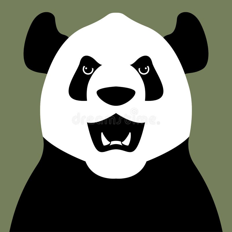Panda Bear Head Face Vector Illustration Flat Stock Vector ...