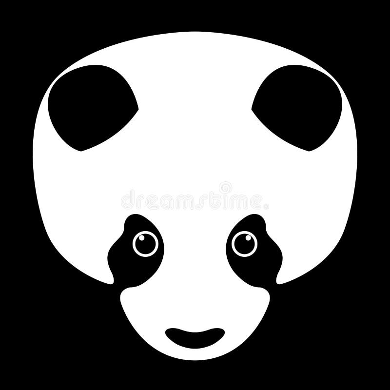 Panda Bear Head Face Vector Illustration Flat Style Stock Vector ...