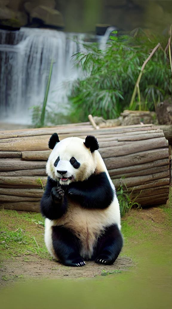 Panda Bear Illustration Artificial Intelligence Artwork Generated Stock ...