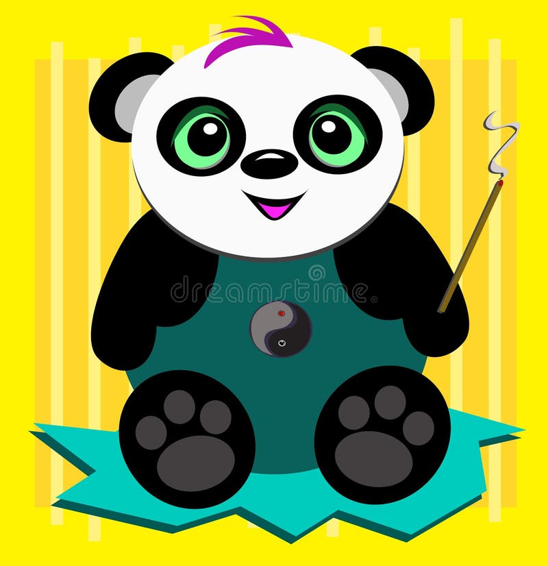Panda Bear with Incense stock vector. Illustration of panda - 22699795