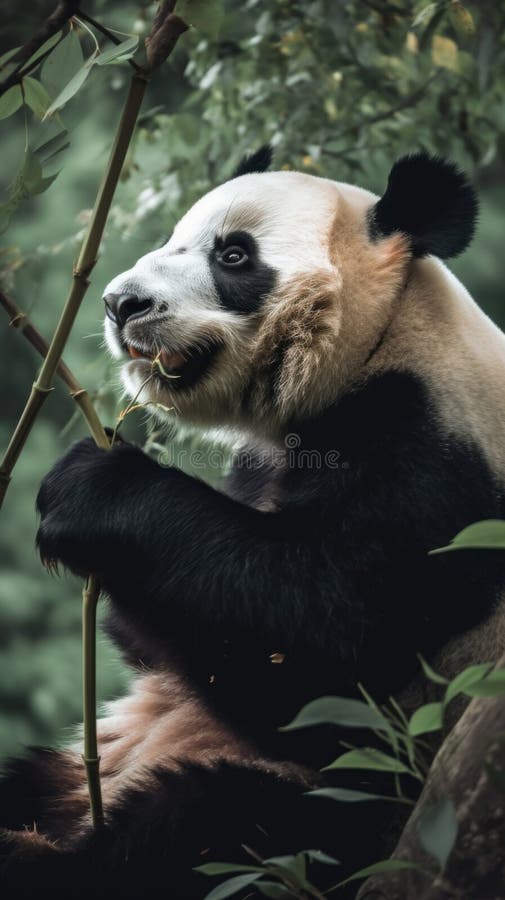 A Red Panda Sitting on Top of a Tree Branch. Generative AI Image. Stock ...