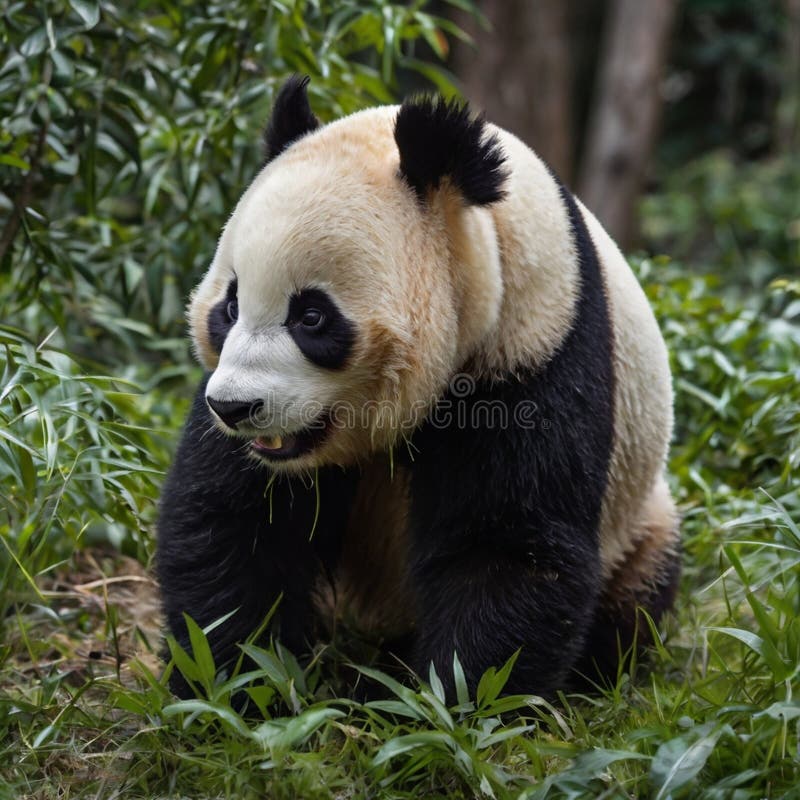 Panda Bear Wallpaper for Desktop Stock Illustration - Illustration of ...