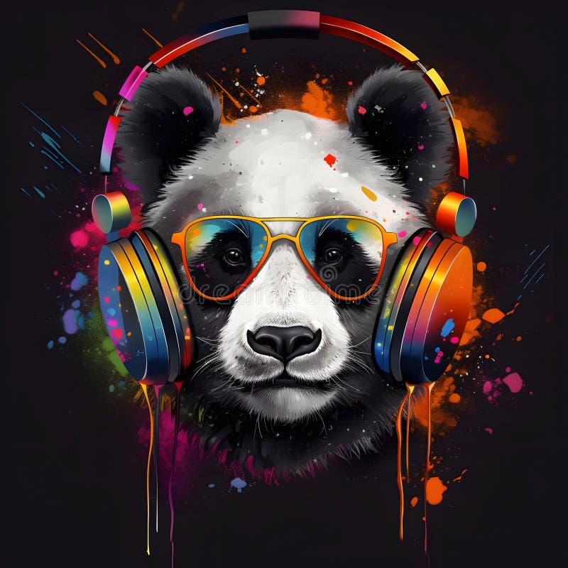 Panda Headphones Stock Illustrations – 154 Panda Headphones Stock ...