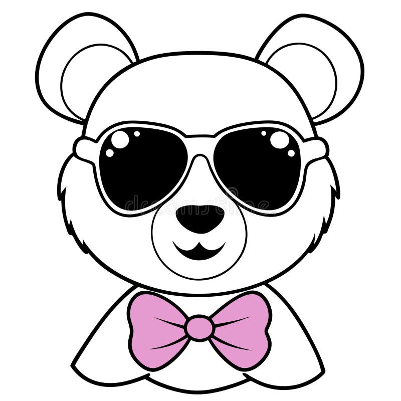 A Panda Bear Wearing Pink Sunglasses and a Pink Bow on Its Head. Stock ...