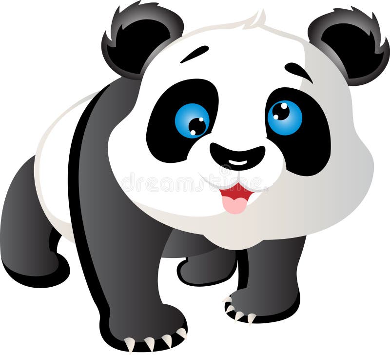 Panda Bonito Da Tração Da Mão Ilustração do Vetor - Ilustração de selva ...