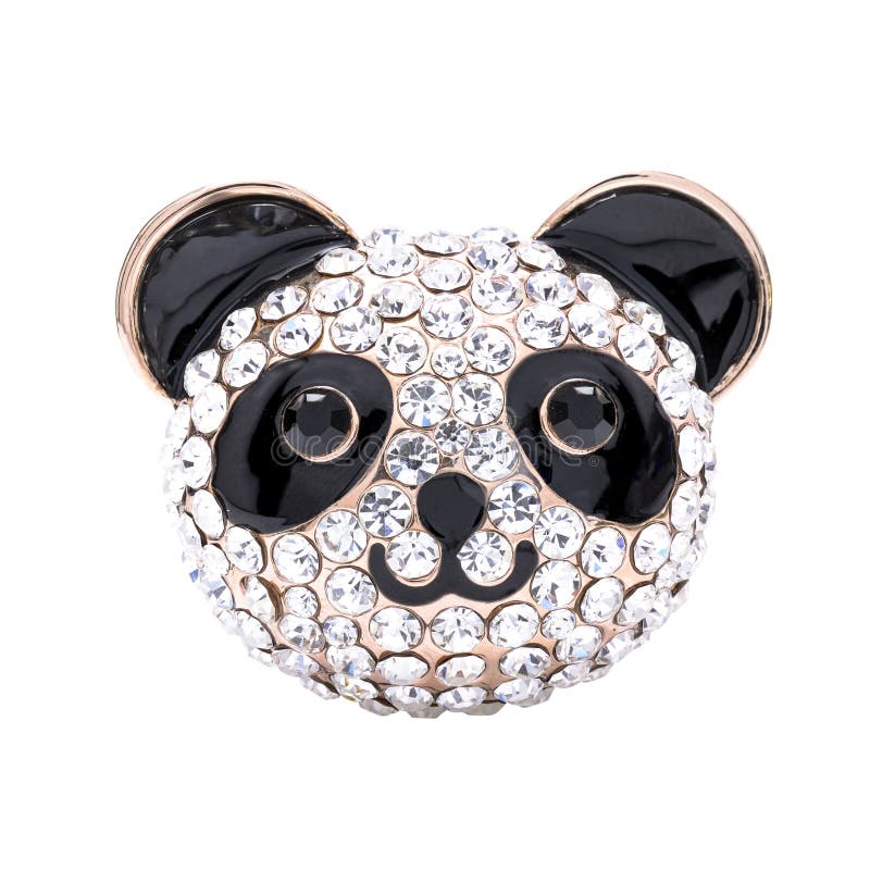 Panda Brooch Isolated on White Stock Photo - Image of jewellery, female ...