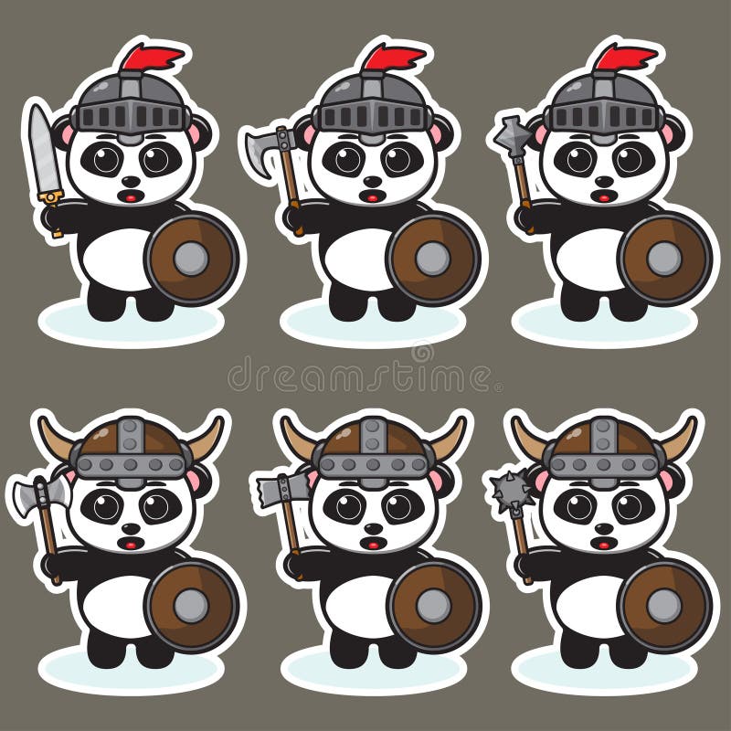 Vector Illustration of Cute Panda Knight Cartoon Stock Vector ...