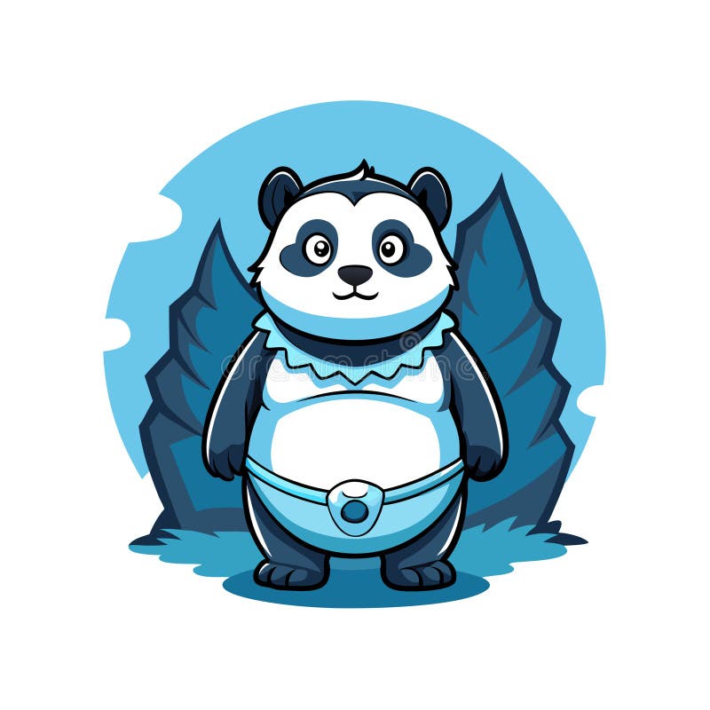 Panda Cave Diving in Bloated State Illustration Stock Image ...