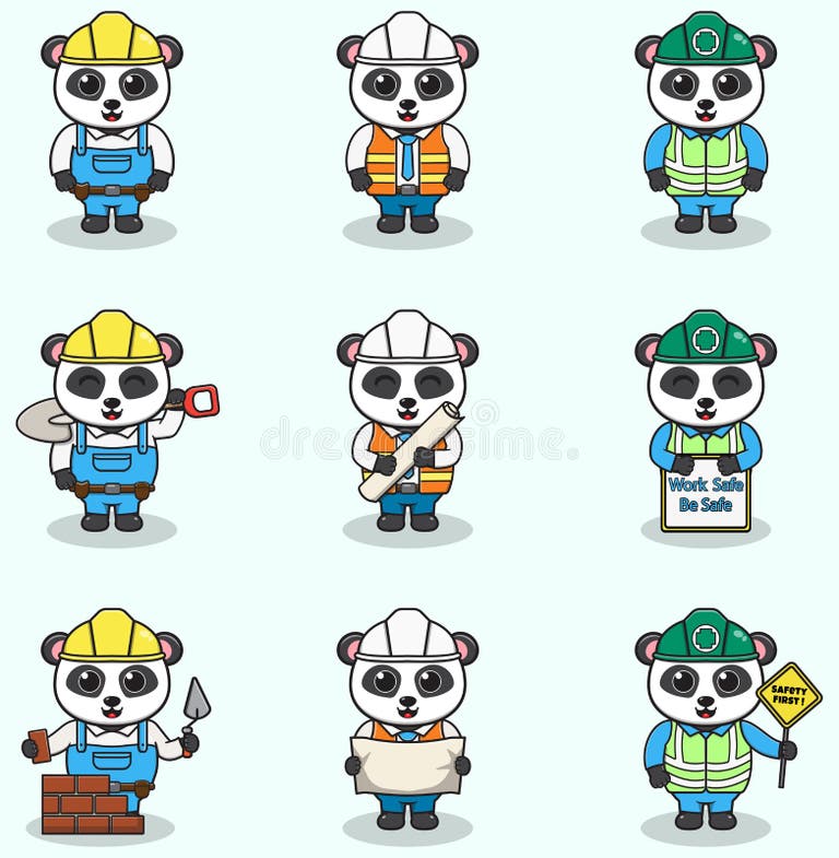 Panda Construction Stock Illustrations – 124 Panda Construction Stock ...