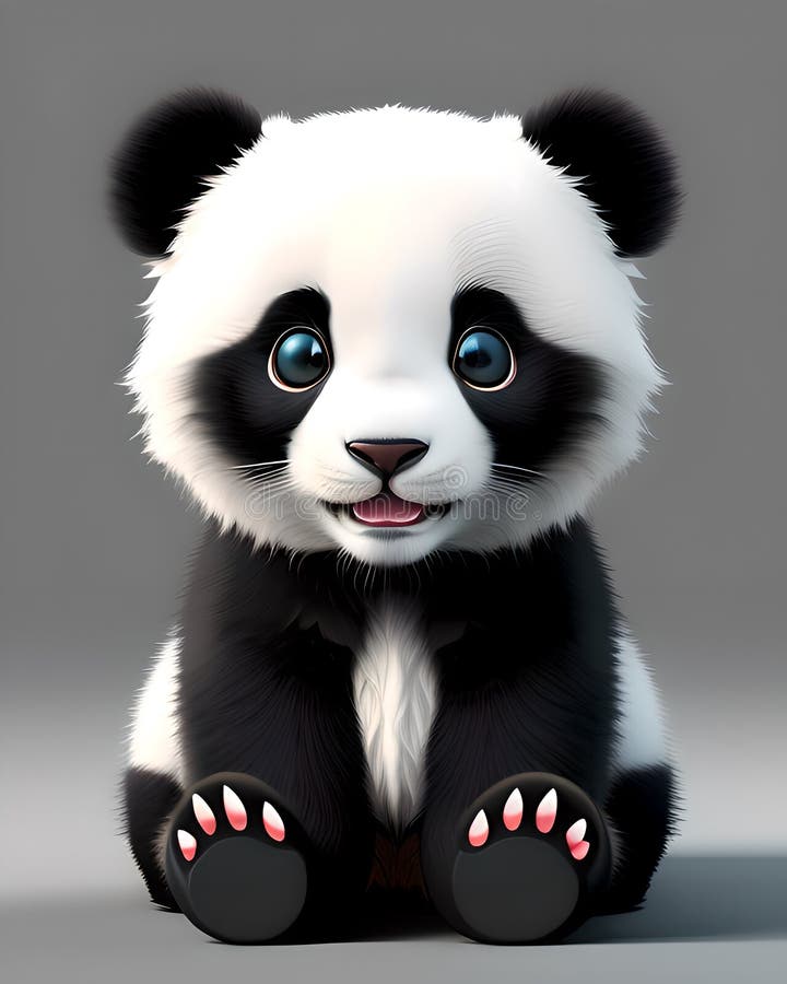 Panda cub portrait stock illustration. Illustration of young - 295075165