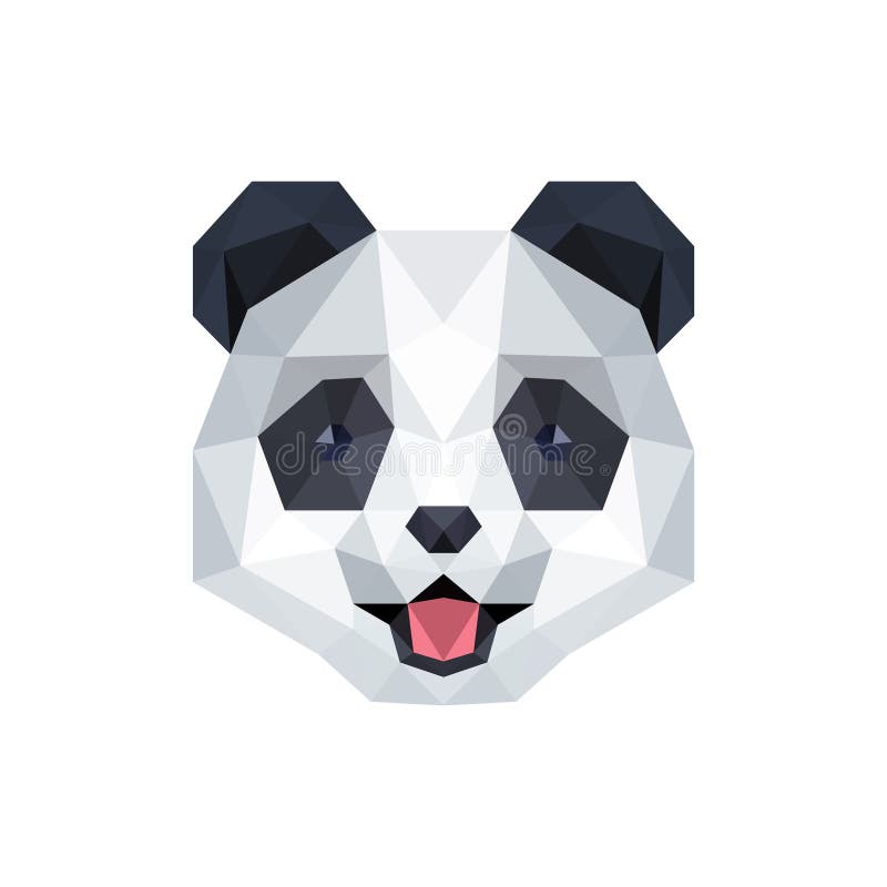 PANDA CUTE FACE with POLYGONAL GEOMETRIC STYLE Stock Vector ...