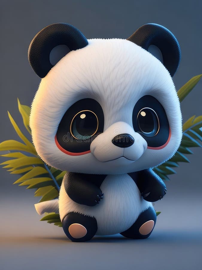 Panda de anime lindo stock de ilustración. Ilustración de peludo ...