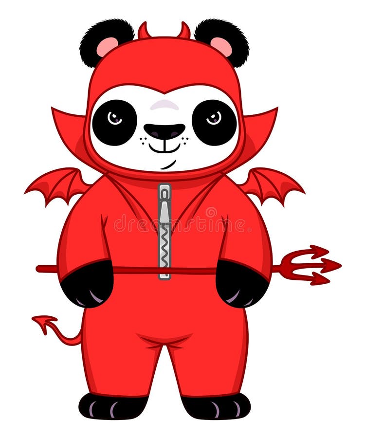 Panda demoníaco ilustração do vetor. Ilustração de urso - 87346011