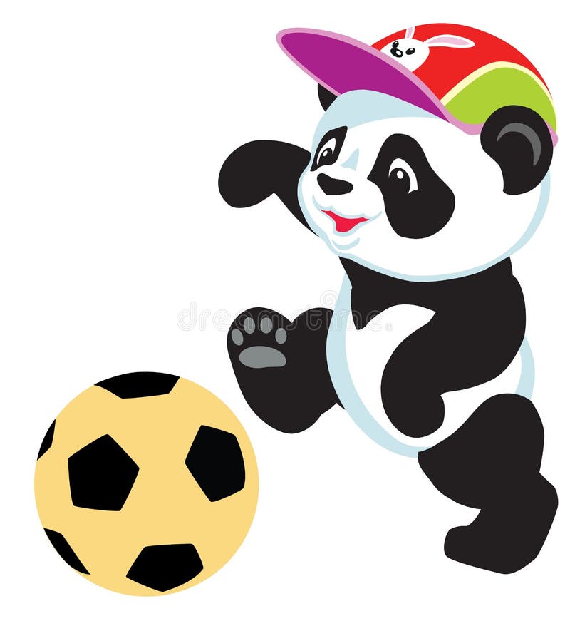 Panda Spielt Mit Einem Ball Vektor Abbildung - Illustration von ...