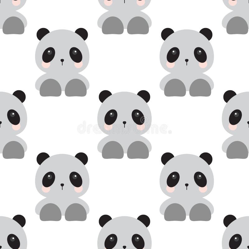Panda Doll Seamless Texture Pattern. Stock Vector - Illustration of ...