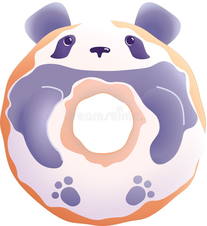 Panda on a Donut Pool Float. Vector Illustration. Stock Illustration ...